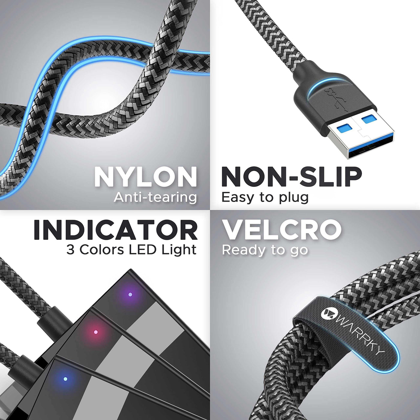 USB A | USB A/C Card Reader 7 in 1 2.5ft Dark Gray