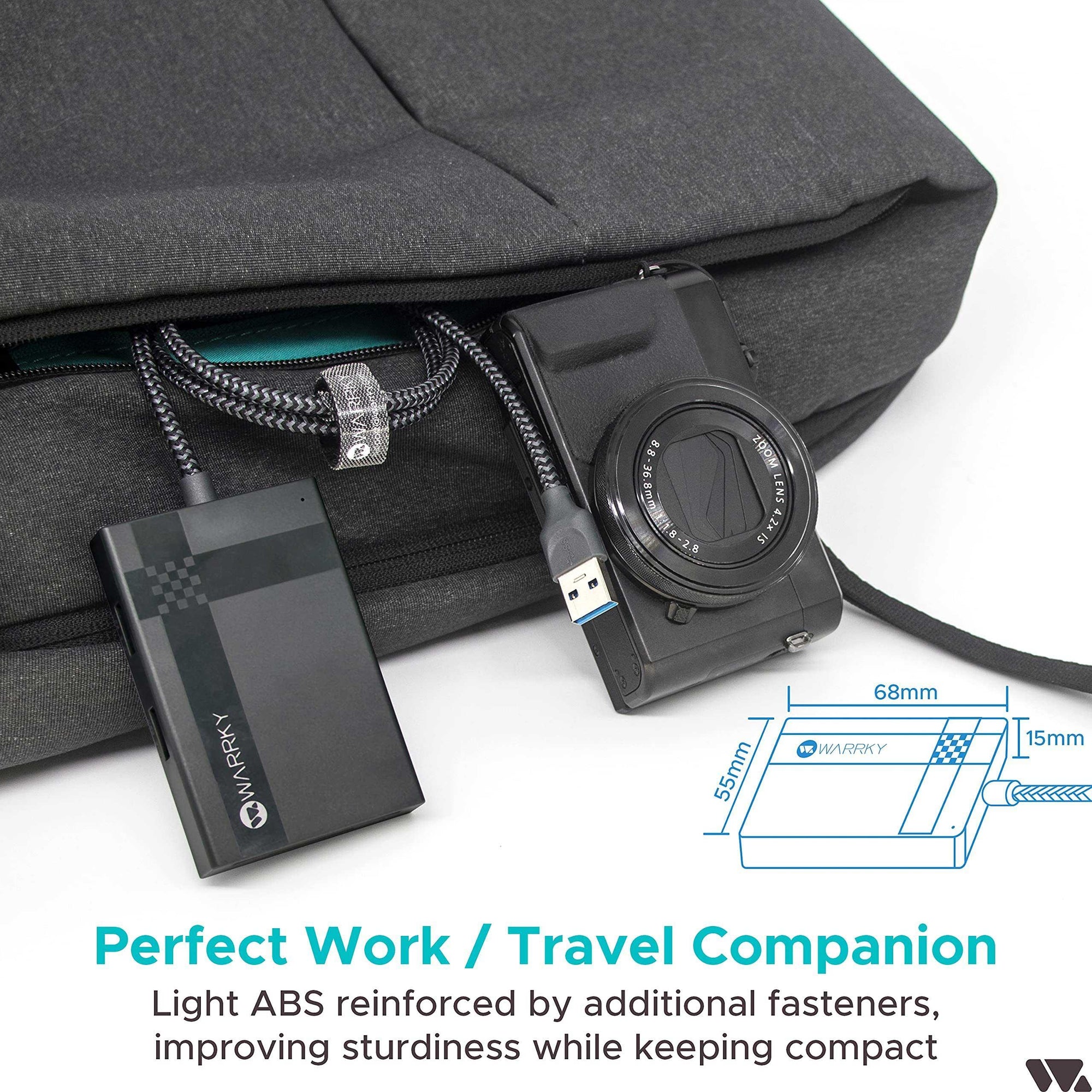 USB A | USB A/C Card Reader 7 in 1 2.5ft Dark Gray